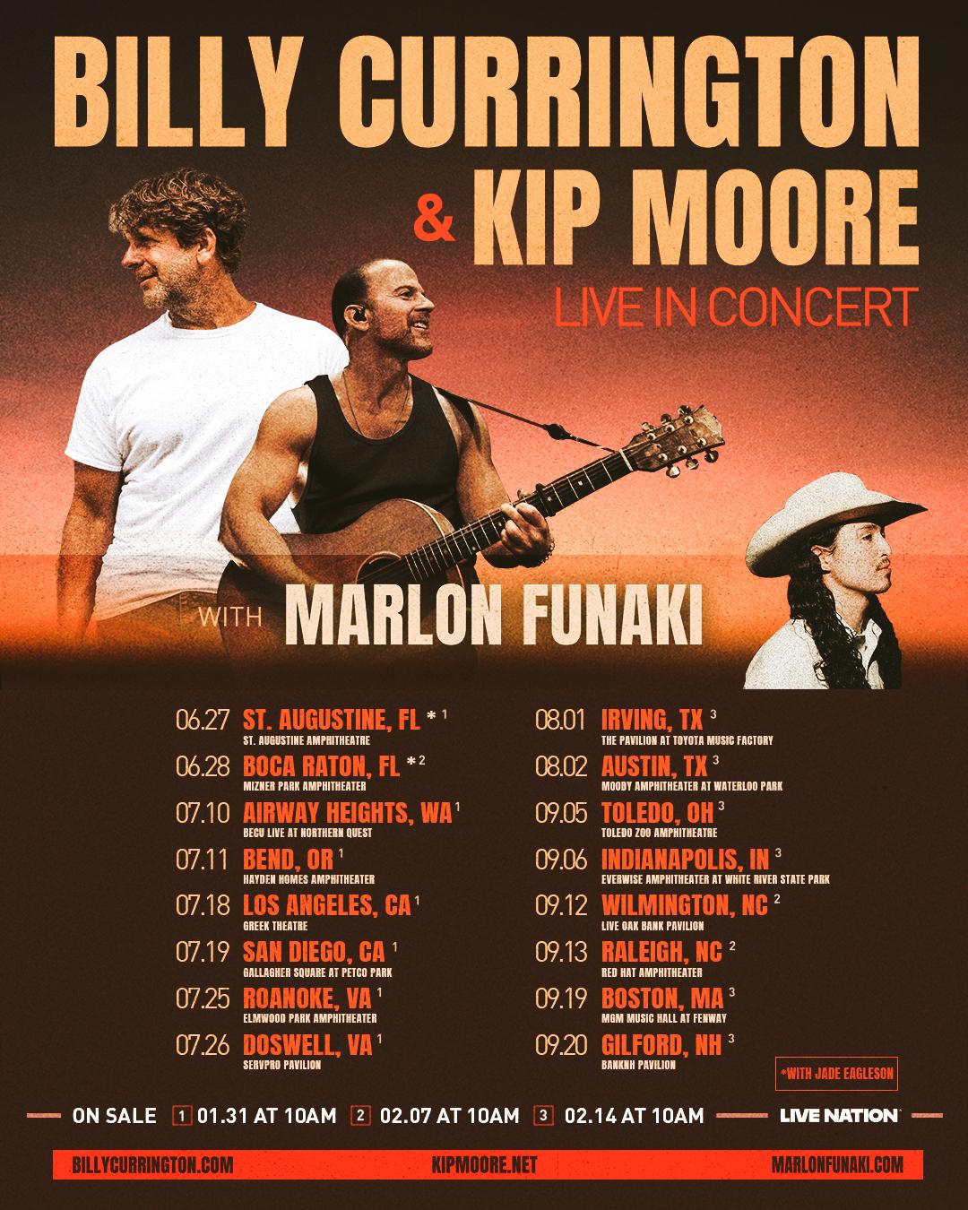Billy Currington Announces 2025 Tour With Kip Moore – Country’s Chatter