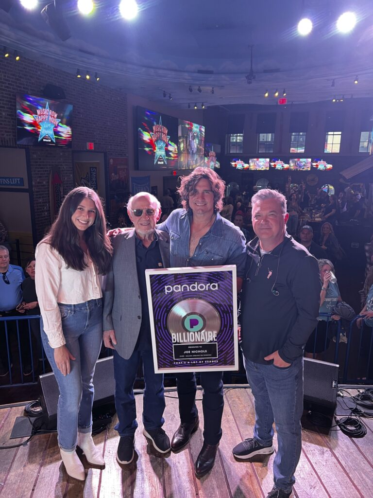 3X Grammy Nominee Joe Nichols presented with pandora Billionaire Plaque ...