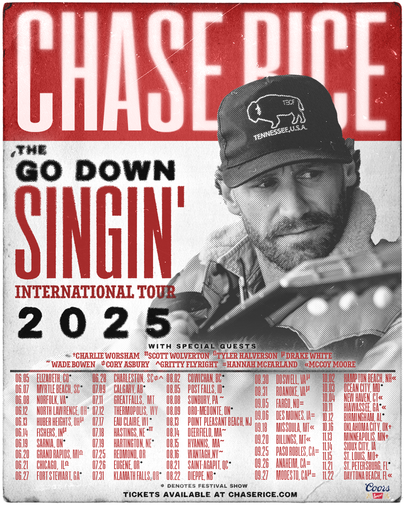 Chase Rice Expands ‘Go Down Singin’ International Tour’ with 13 New ...